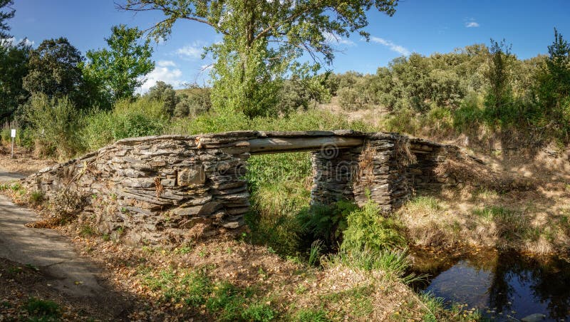 Old Wooden and Slate Bridge, Side View Stock Photo - Image of fern ...