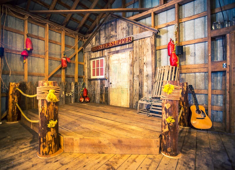 Old wooden stage stock photo. Image of stage, rope, interior - 73565576