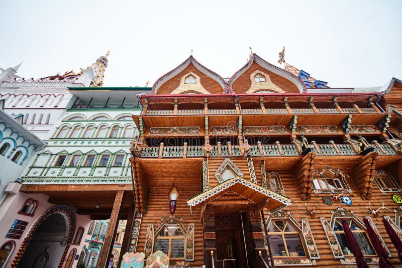 Old Wooden Structure at Izmailovsky Kremlin, Moscow Stock Image - Image ...