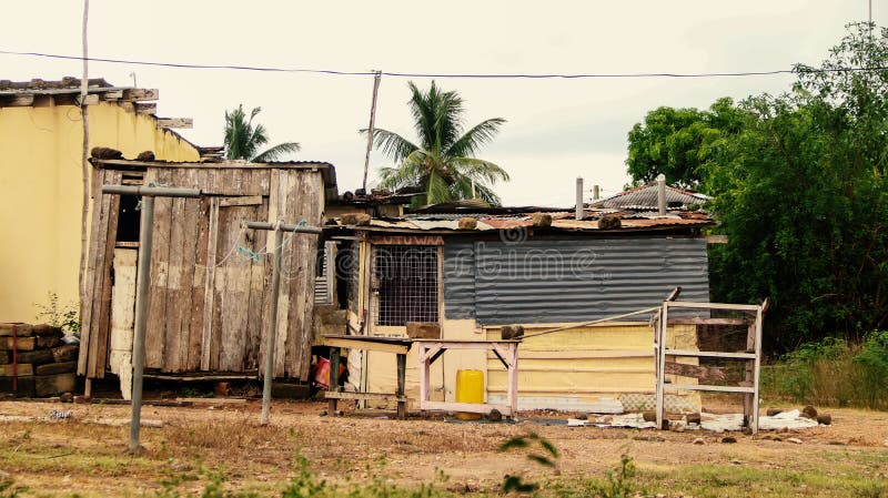 An Old Wooden Structure Setting in an African Village in a Remote Area ...