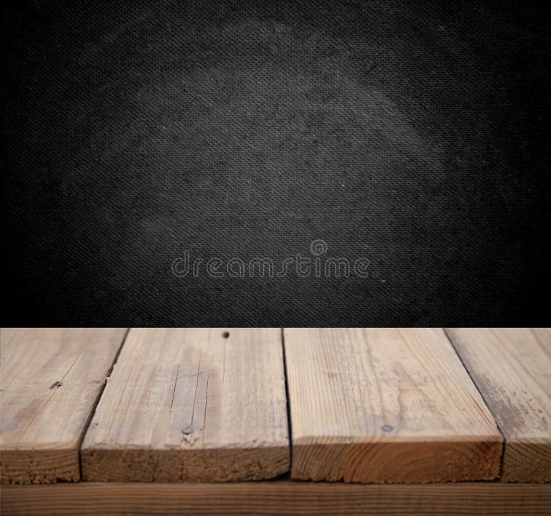 Dark Wooden Table For Product, Old Black Wooden Perspective Interior ...
