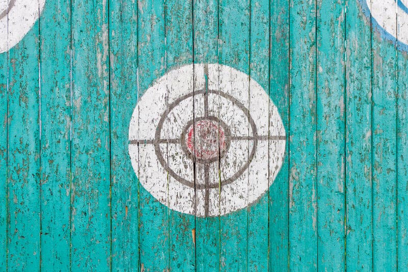 Old Wooden Target on the Fence Stock Photo - Image of round, play: 95156846
