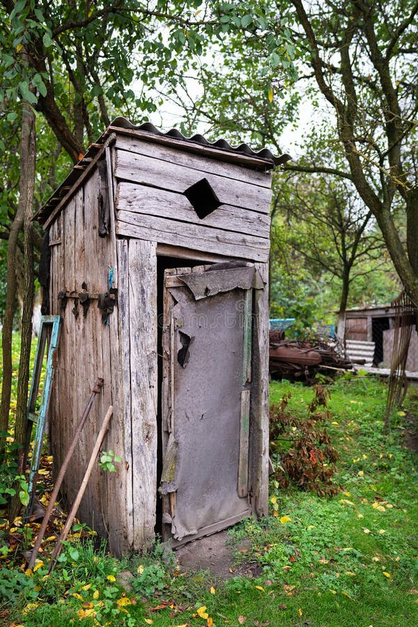 Old Wooden Toilet in the Garden Outdoors Outdoors Stock Photo - Image ...