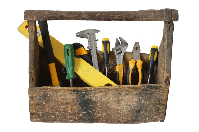 654 Old Wooden Toolbox Isolated White Background Stock Photos - Free ...