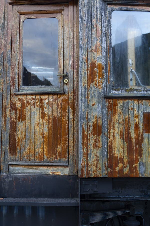 Old Wooden Train Door and Window Stock Image - Image of door, station ...