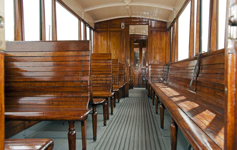 Old wooden train interior stock photo. Image of door - 25123816