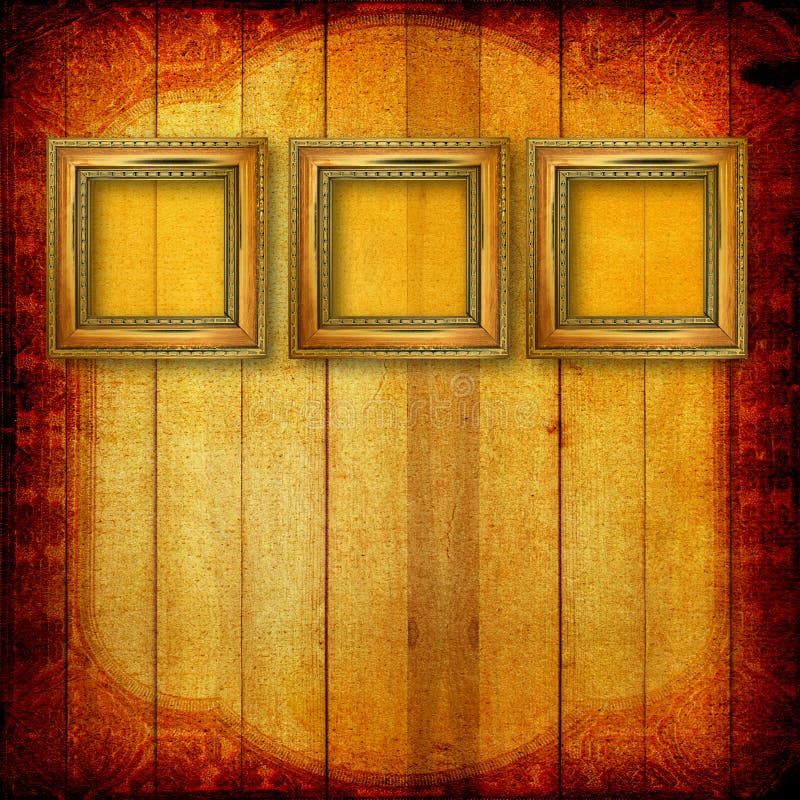 Old Wooden Victorian Frames on the Wall Stock Photo - Image of floor ...