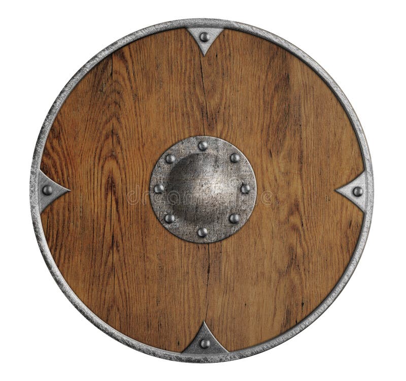Old Wooden Vikings' Shield Isolated Stock Photo - Image: 48904363