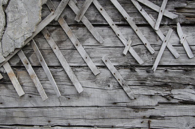 Old Wooden Wall With Plaster Stock Image - Image of straight, plaster ...
