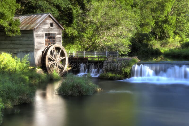 Old Wooden Water Wheel Mill, HDR Stock Photo - Image of water, river ...