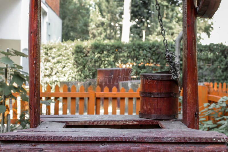 Old wooden well stock image. Image of antique, frame - 96708639