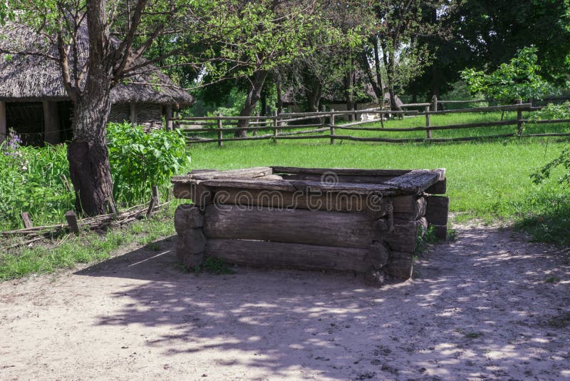 Old wooden well stock image. Image of park, grass, handwork - 172336977