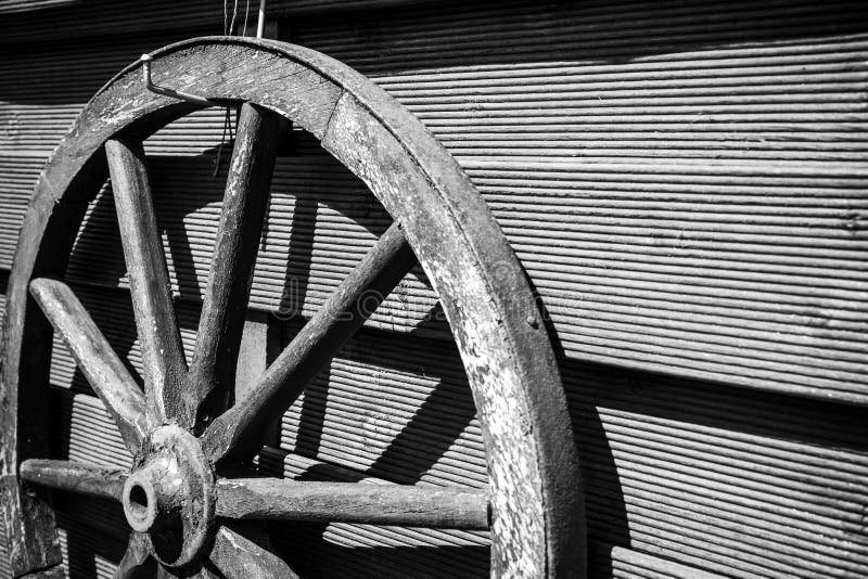 A Wooden Wheel As Decoration on a Wall Stock Image - Image of ...