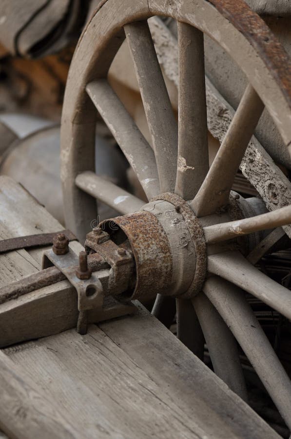 Old wooden wheel. stock image. Image of wheel, closeup - 114879443