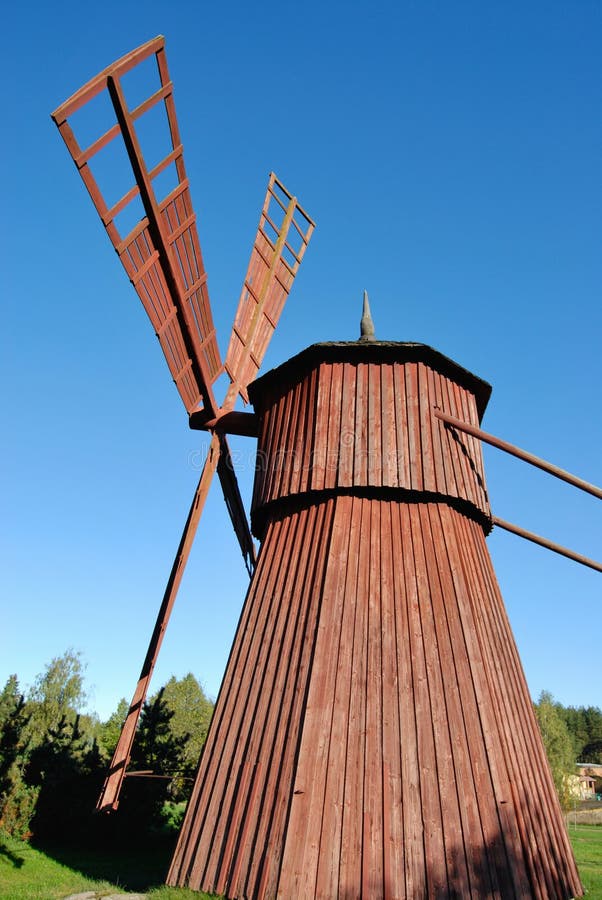 Old Wooden Windmill stock photo. Image of mill, tower - 22932536