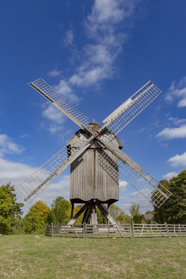 Old wooden windmill stock image. Image of countryside - 128322357