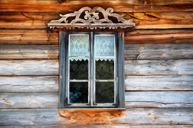 Old Russian Hand-made Window Stock Photo - Image of window, tree: 140756