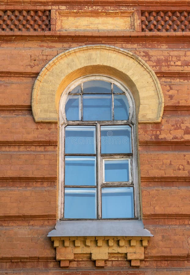 Old Wooden Window in a Brick Building. Red Brick Wall and Wooden Window ... Old Wooden Window in a Brick Building. Red Brick Wall and Wooden Window ...