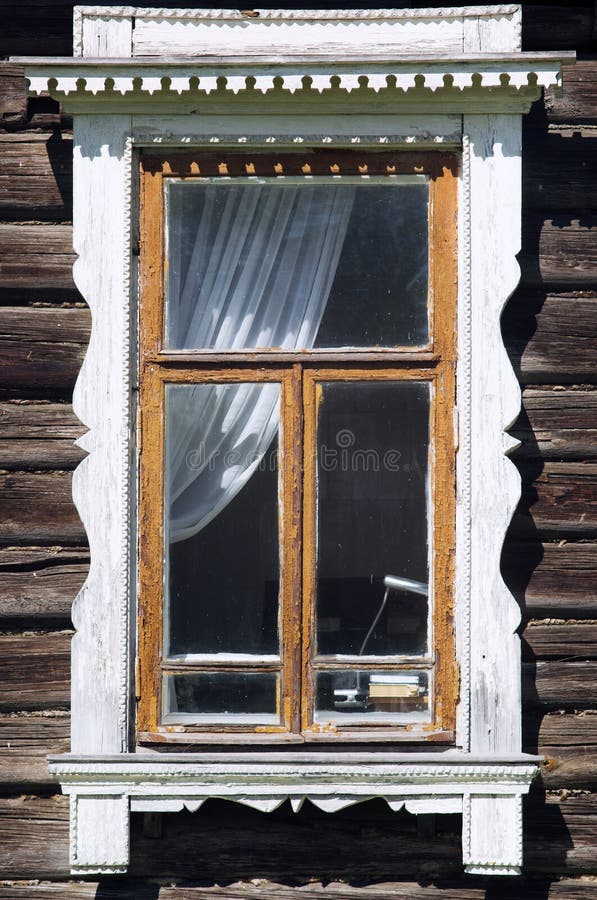 Old wooden window stock photo. Image of house, russian - 124575498