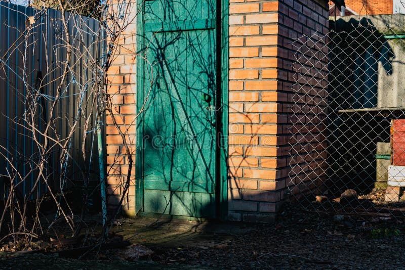 Old Wooden Windows and Doors Covered with Paint with Traces of Time ...