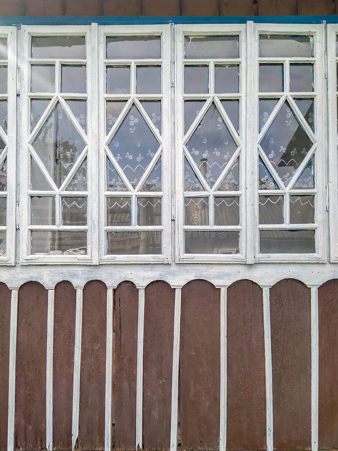Old Wooden Windows on the Wall of a Rural House Stock Image - Image of ...