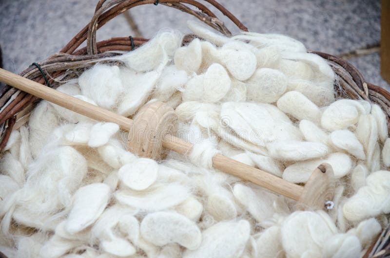 Old Wool Spindle and Virgin Wool Stock Photo - Image of sewing, virgin ...