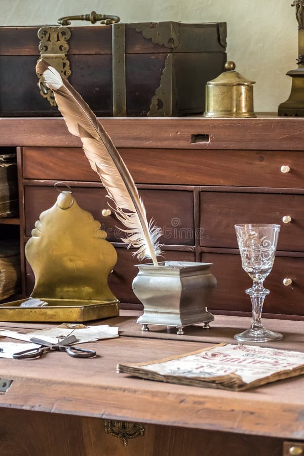 Old work desk stock photo. Image of antique, vintage - 68756610