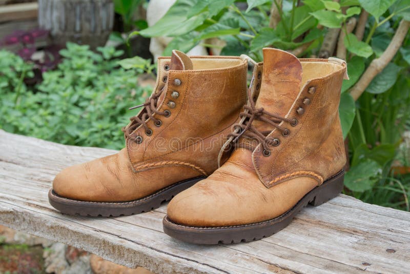 Old working boots stock photo. Image of dirt, clothing - 78821594