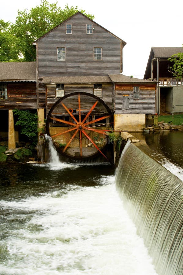 Old Working Mill in Pigeon Forge Stock Photo - Image of forge, wooden ...