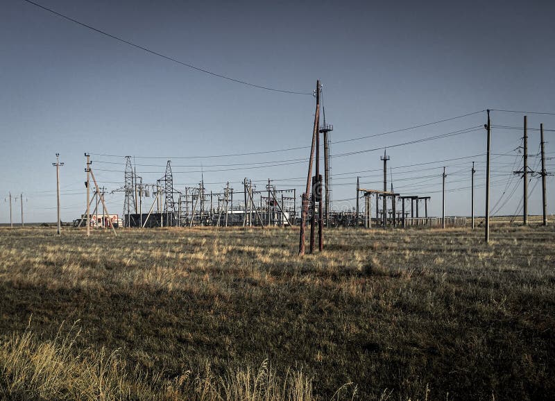 Old Power Station in the Field Stock Image - Image of field, owner ...