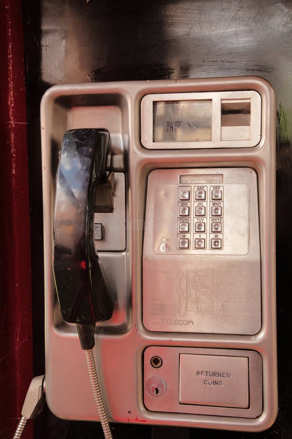 Old working publice phone editorial photo. Image of communication ...