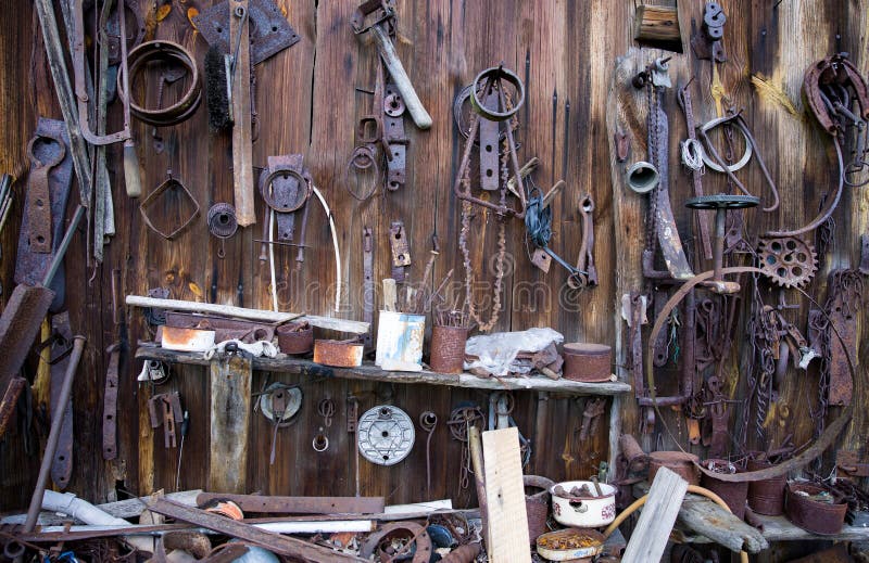 Old Workshop Outside the Barn Stock Photo - Image of mechanic, fixing ...