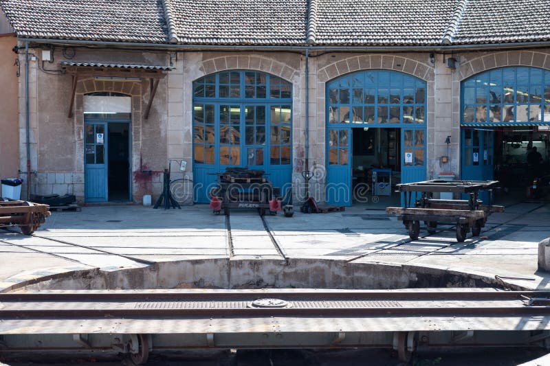 Old Workshop and Train Sheds in the Railway Station of Soller, Spain ...