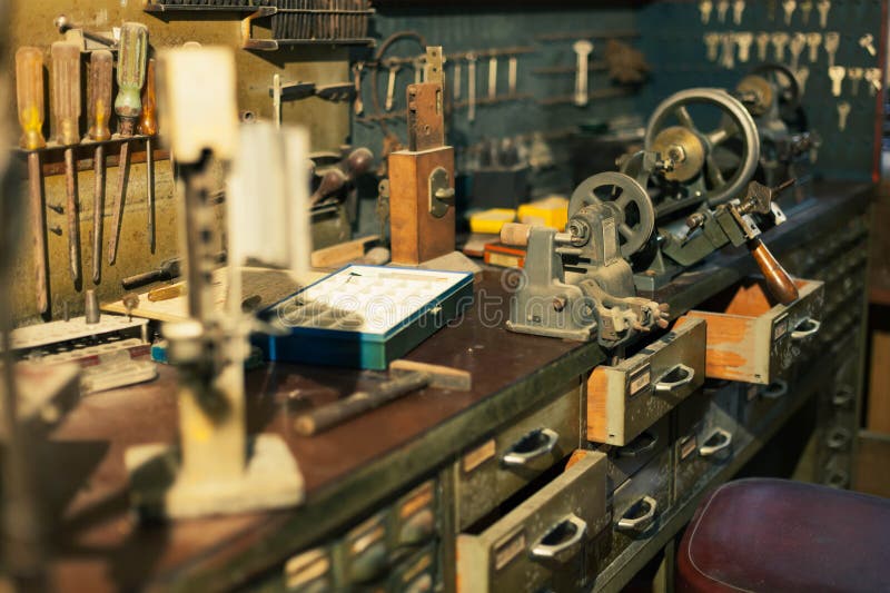 An Old Workshop and a Turner S Tool. Master of Keys from the Middle ...