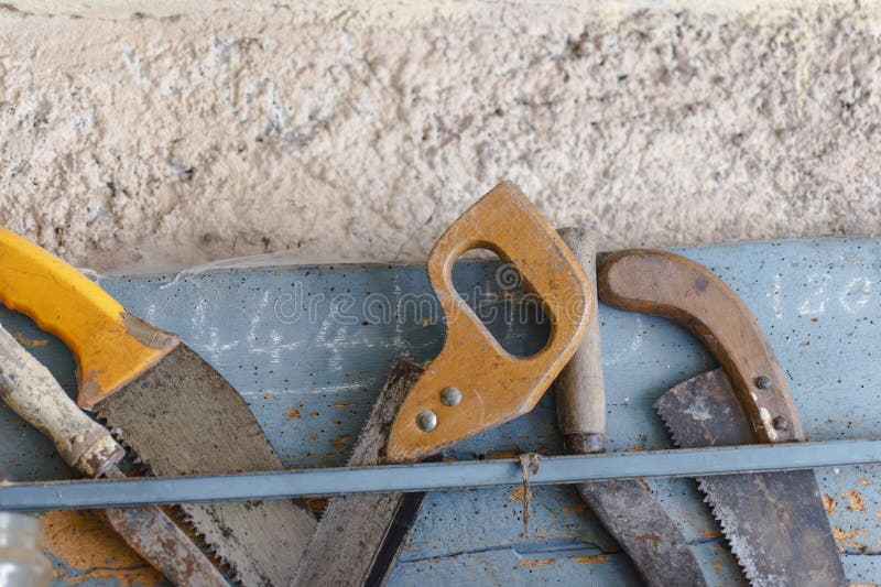 Old Workshop with Vintage Hand Tools, Real Life Photo Stock Image ...