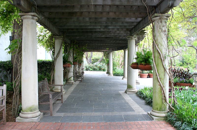 Old World Columns stock image. Image of home, relax, plants - 4841469