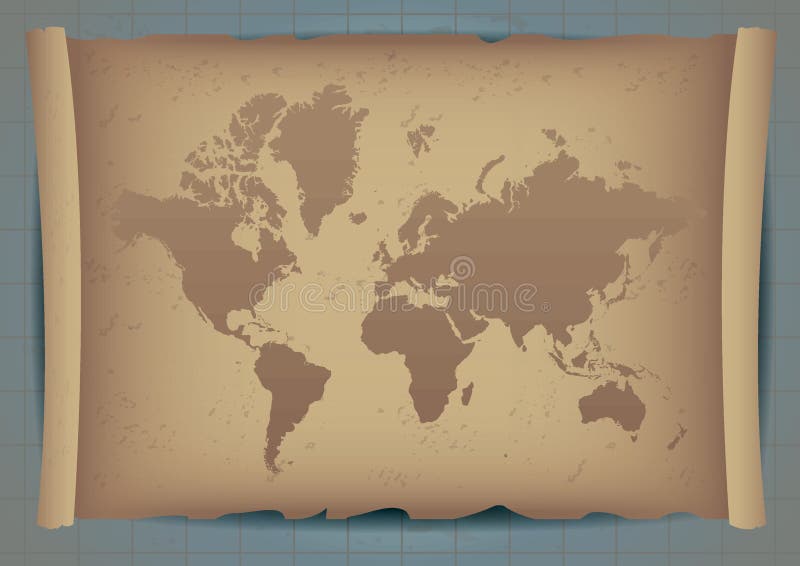 Old world map design. stock vector. Illustration of world - 191489529