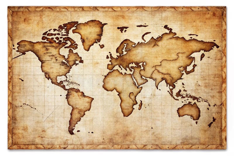 Old World Map Isolated 3D Illustration Stock Illustration ...