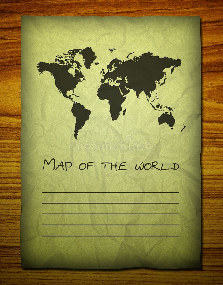 Vector World Map Brown Cardboard Stock Illustrations – 273 Vector World ...