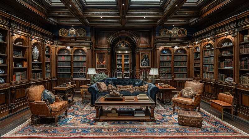 Old-world Study with Rich Wood Paneling and a Hidden Bookcase Door ...