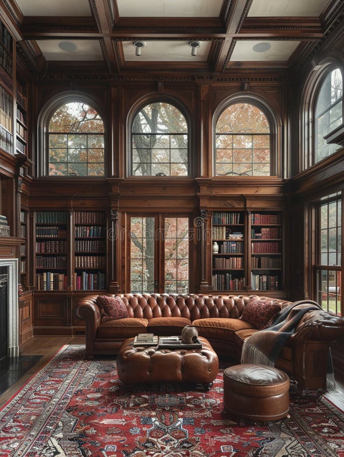 Old-world Study with Rich Wood Paneling and a Hidden Bookcase Door ...