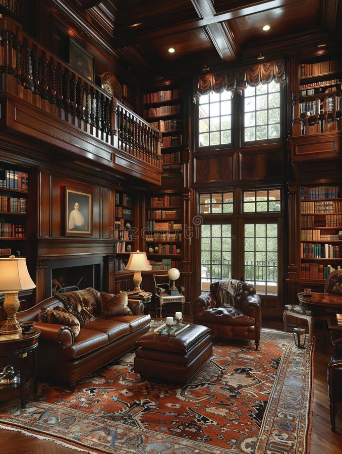Old-world Study with Rich Wood Paneling and a Hidden Bookcase Door ...