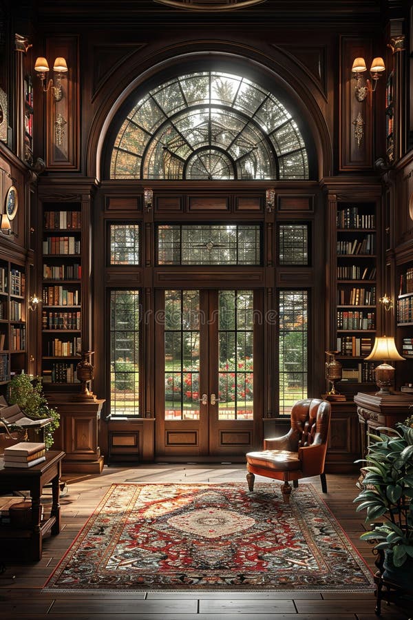 Old-world Study with Rich Wood Paneling and a Hidden Bookcase Door3D ...