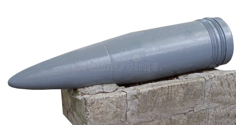 Cannon Shell Isolated on White Background Stock Image - Image of copper ...