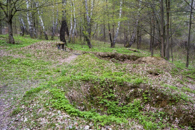 Old World War Second Wooden Bunker Underground Stock Image - Image of ...