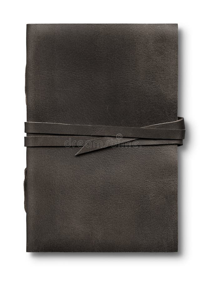 Old Worn Black Leather Notebook Isolated on White Background Stock ...