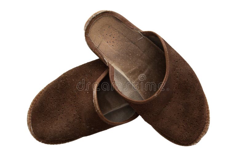 Old, Worn Brown Home Slippers Stock Image - Image of home, house: 146003259