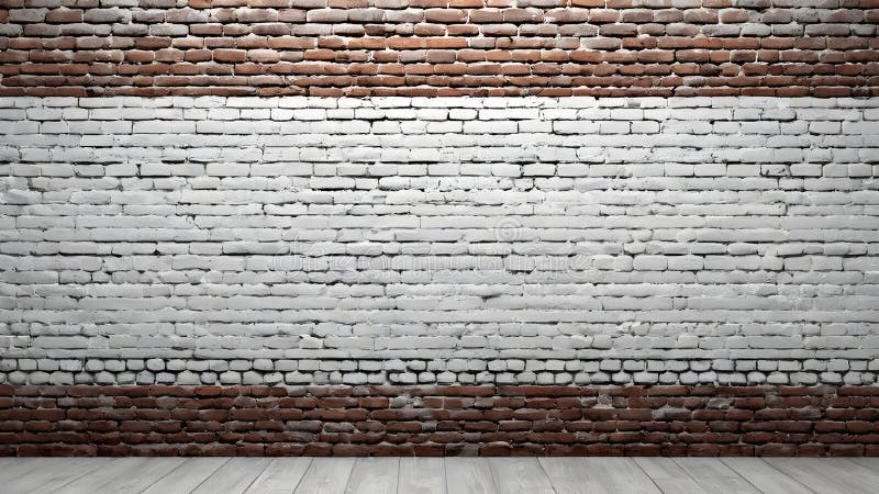 Old Worn Brown Red White Brick Wall of Small Bricks from Distance ...