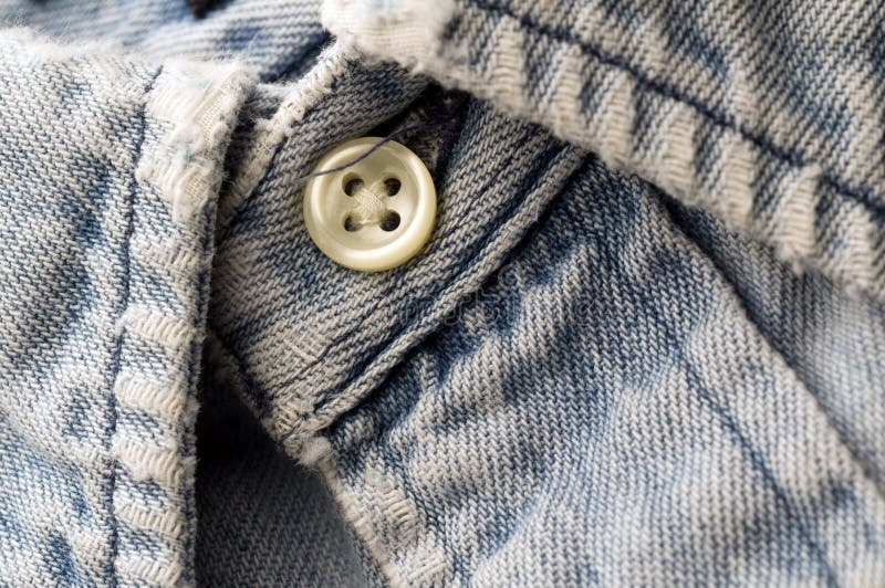 Old worn denim shirt stock photo. Image of button, collar - 6767706