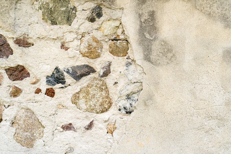 Old, Worn, Distressed Stone Wall Structure with Broken Plaster Stock ...